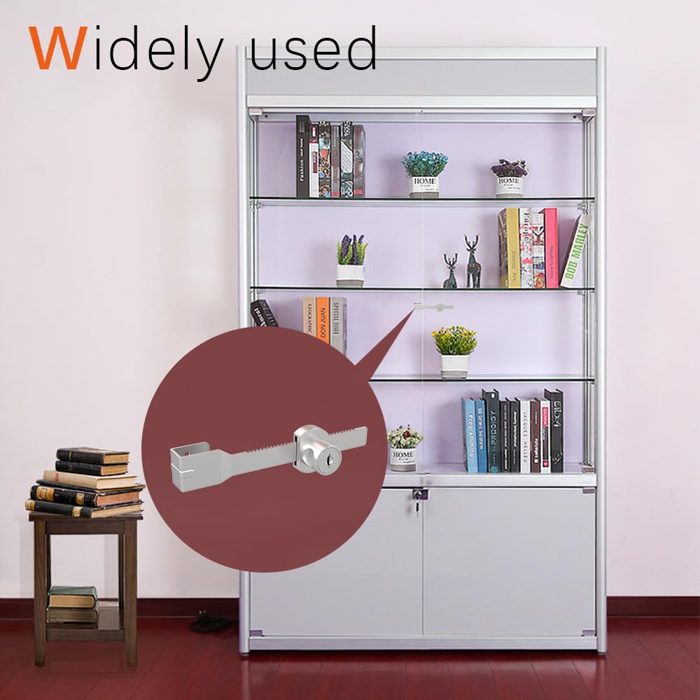 MZCR-NNML Sliding Glass Door Ratchet Lock Display Case Lock with Chrome Finish Keyed Alike - 3 Pack