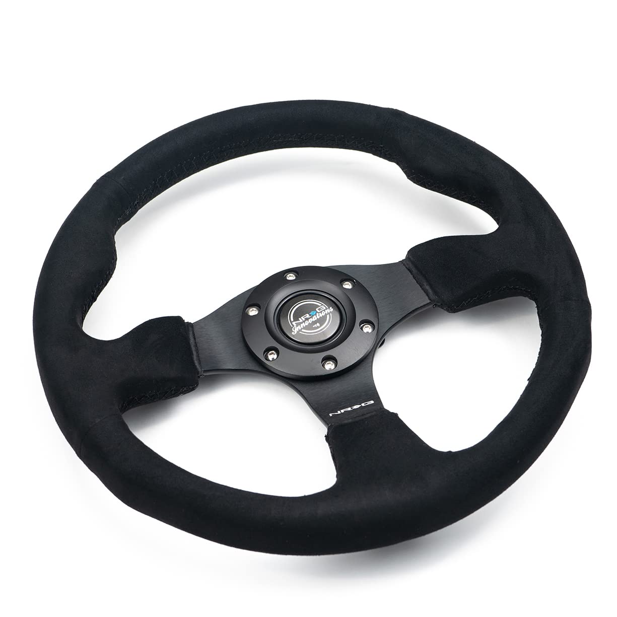 NRG Innovations NRG-RST-012SA Reinforced Steering Wheel - Alcantara Steering Wheel 320mm Diameter, and 25mm Deep with Black Stitch