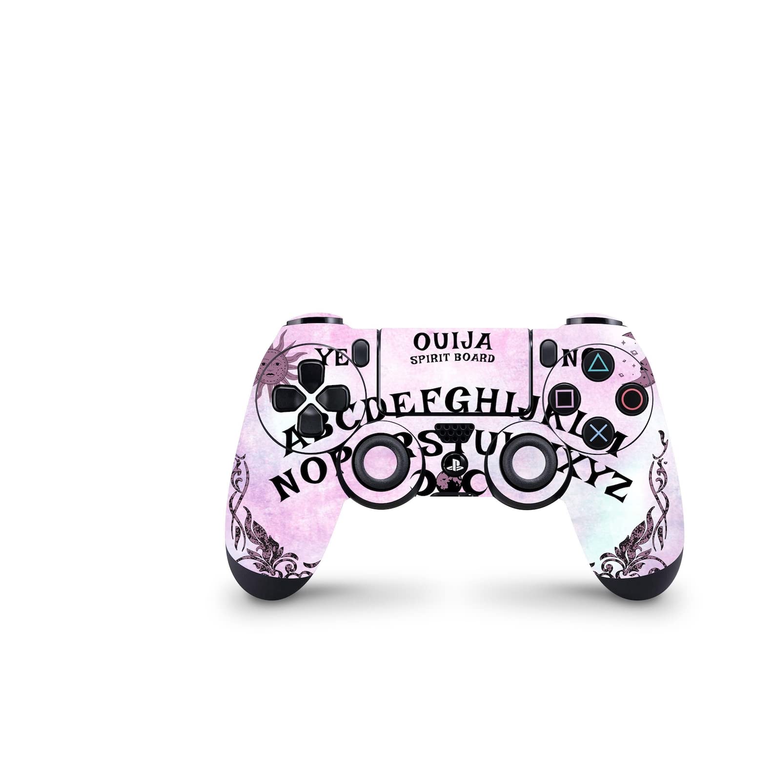 ZOOMHITSKINS Compatible with PS4 Controller Skin, Ouija Mystery Pink White Letters, Durable, Vinyl, Made in The USA