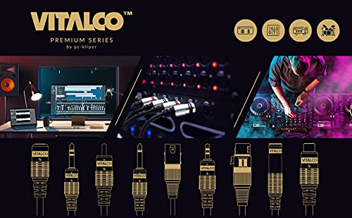 VITALCO XLR Male to 1/4 Jack Stereo Female Mic Adapter 6.35 1/4" Jack TRS to 3 Pin Microphone Audio Balanced Cable Converter