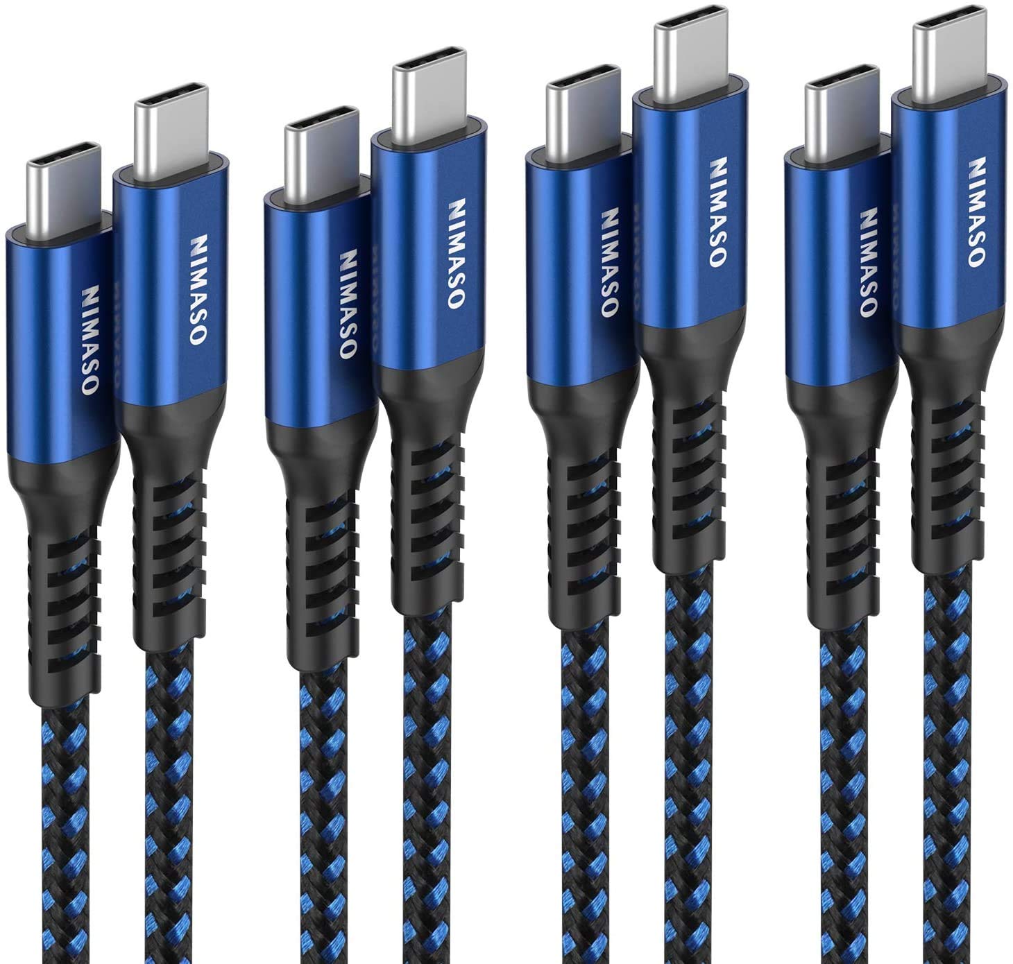 NIMASO 3 Pack [10ft+6.6ft+3.3ft] USB C to USB C Fast Charging Cable 60W, Nylon Braided USB C to C Cable Compatible with Samsung Galaxy S21 S21+ S21 Ultra S20 Ultra, Google Pixel 5 4 XL, iPad Pro 2020