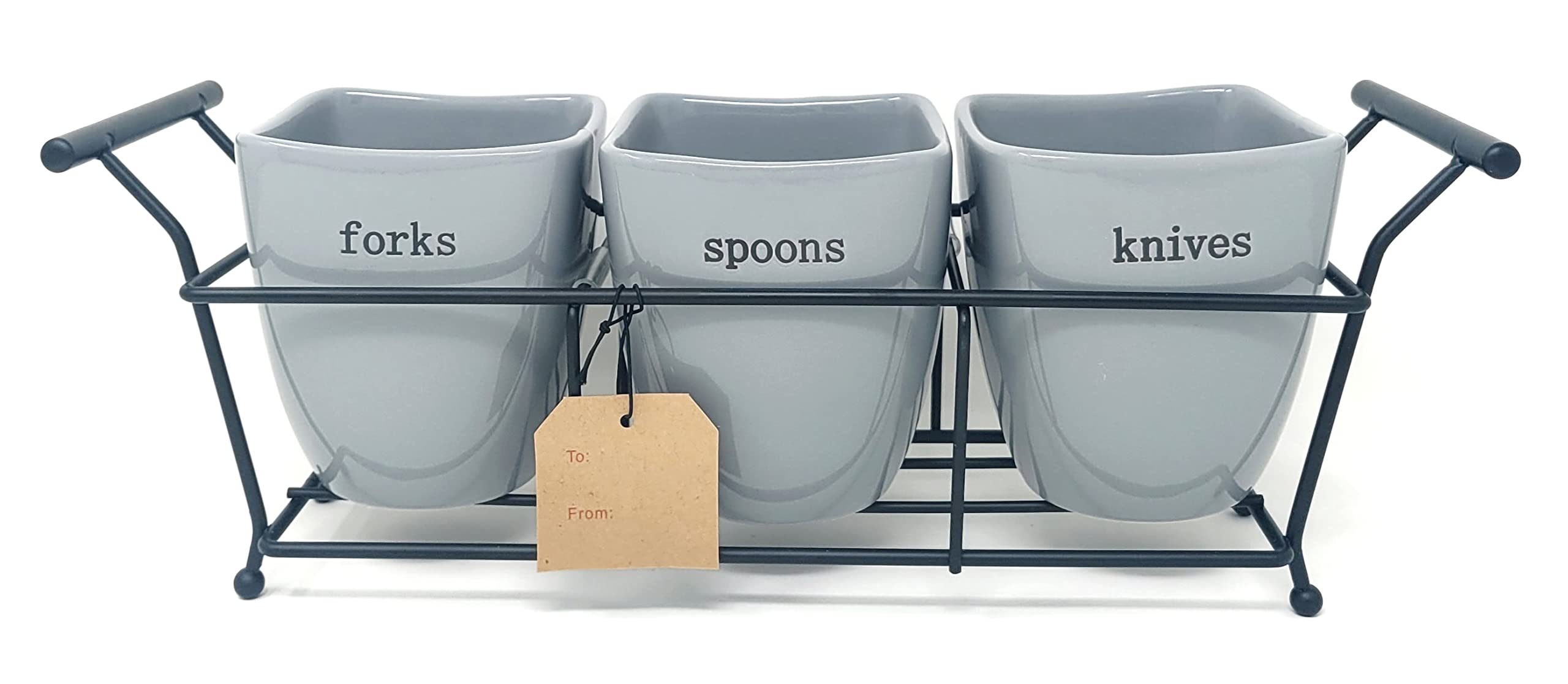 Signature Housewares 07592 Utensil Holders, Medium, Gray