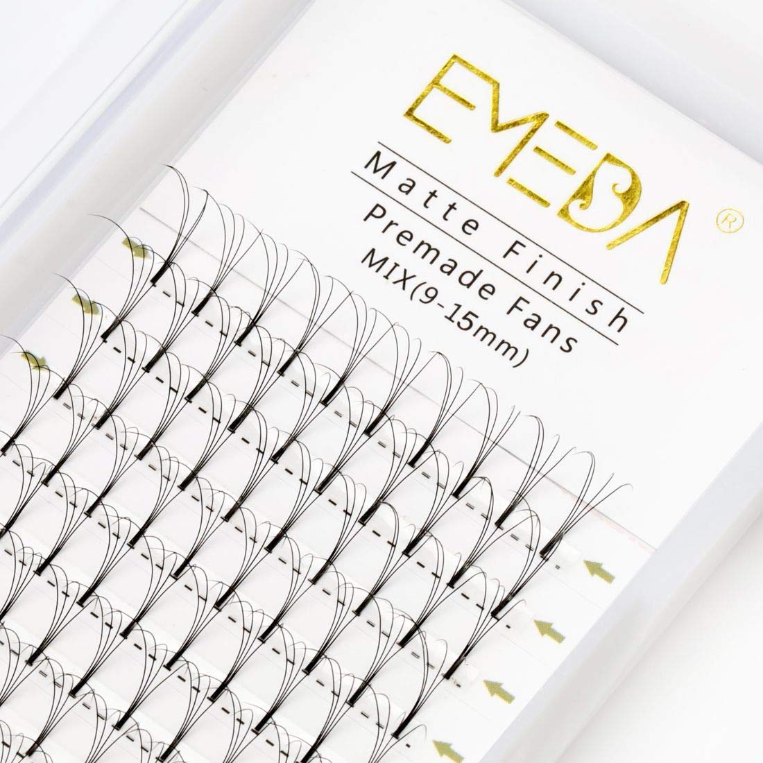 Premade Fans Eyelash Extensions Mixed Tray 9-15mm D Curl 0.10mm 4D Pre Made Volume Eyelash Extensions Promade Fanned Russian Volume Lash Extensions by EMEDA (4D 0.10 D 9-15 Mix)