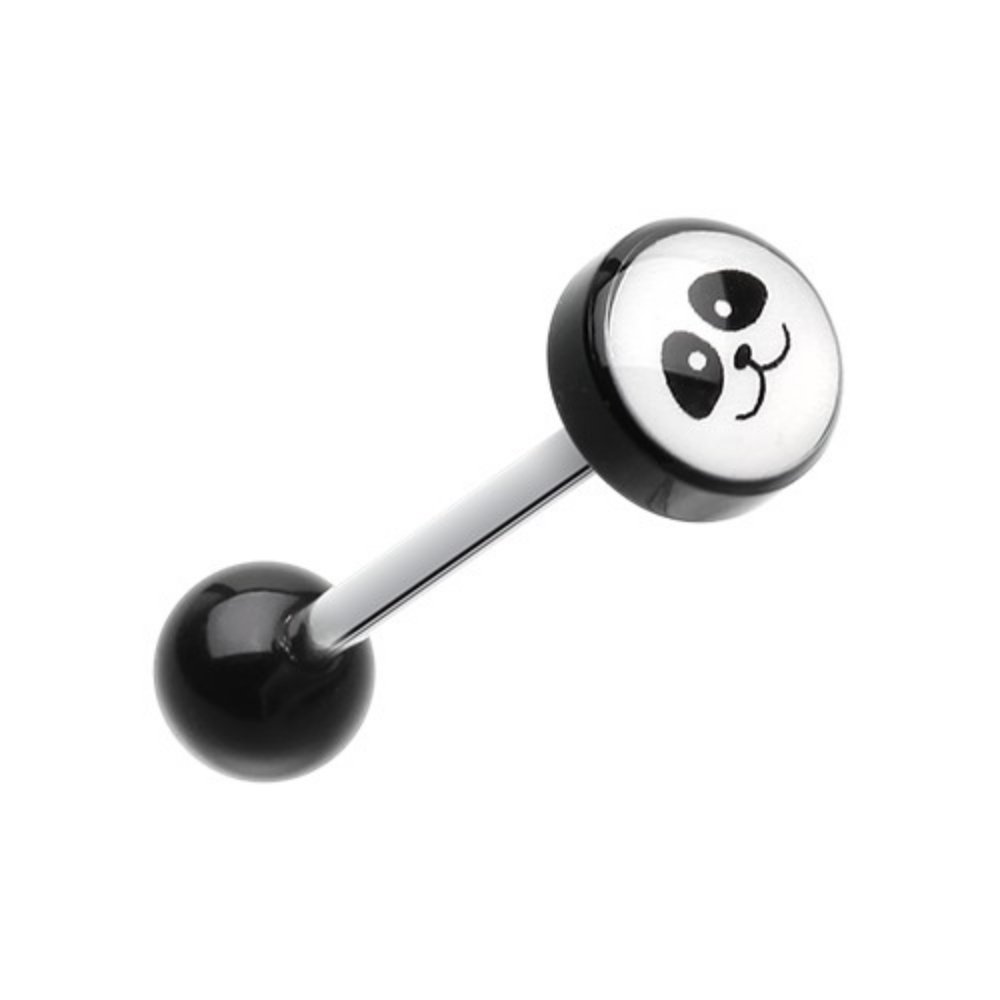 Panda Face Logo Acrylic Barbell WildKlass Tongue Ring