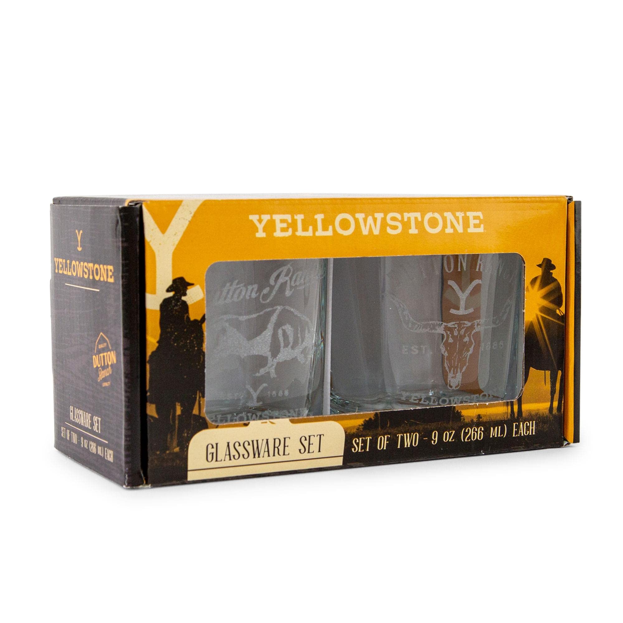 Toynk Yellowstone Dutton Ranch 9-Ounce Mini Rocks Glasses | Set of 2