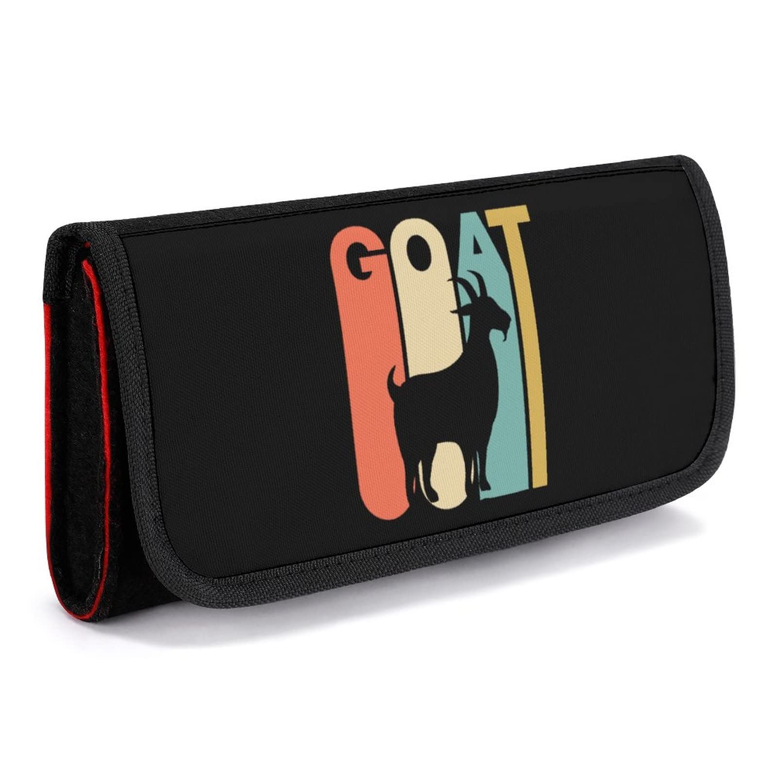 Vintage Style Goat Silhouette Carrying Bag Compatible with Switch Protective Case Slim Felt Pouch with 5 Game Cartridges Holders