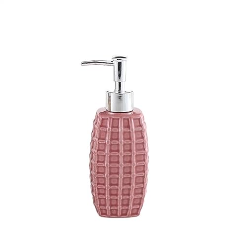 Soap Dispenser Waffle Shape Soap Dispenser for Massage Essential Oil Dish Soap Lotion Ceramic Soap Dispenser for Bathroom Kitchen Solid Color Soap Bottle Soap Pump Bottles (Color : Pink)