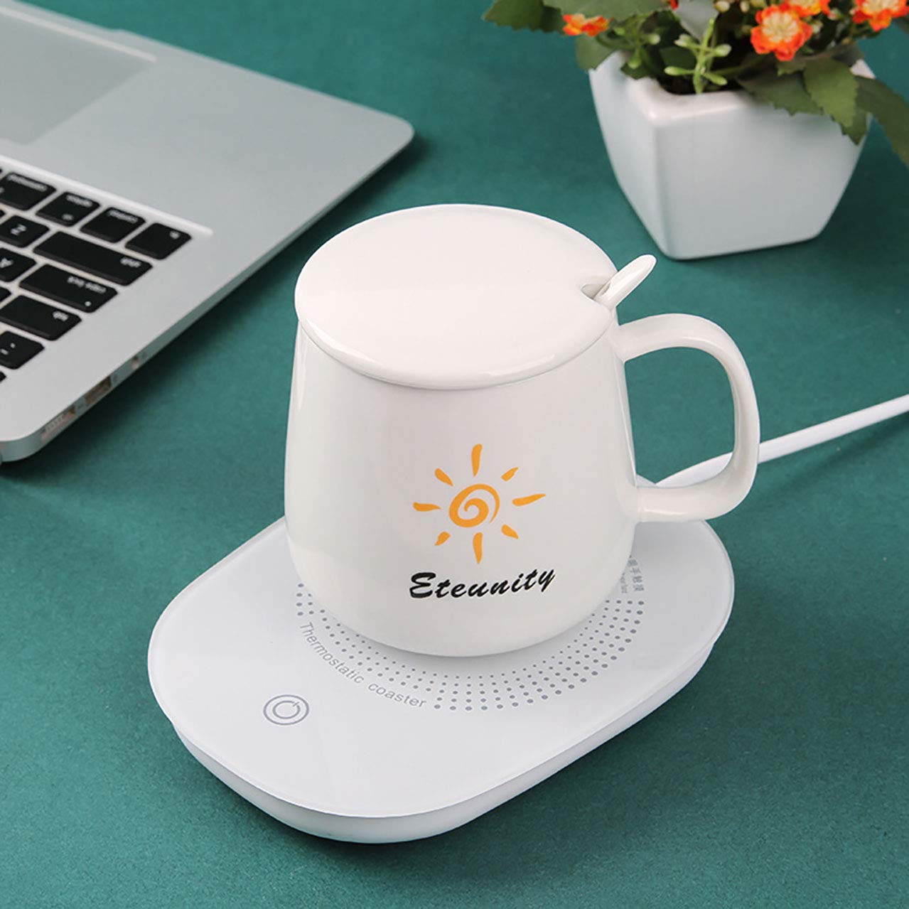 ZYION Coffee Mug Warmer with Auto Shut Off Beverage/Drink/Tea Warmer Electric Thermostatic Smart Cup Warmer Pad for Office and Home Cocoa Tea Water Milk Soup
