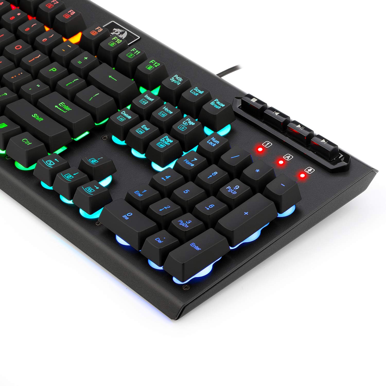 Redragon K511 PRO RGB Gaming Keyboard Wired LED Backlit Programmable Macro Keyboard 104 Keys Quiet Silent Membrane Keyboard for Windows PC Gamer Computer