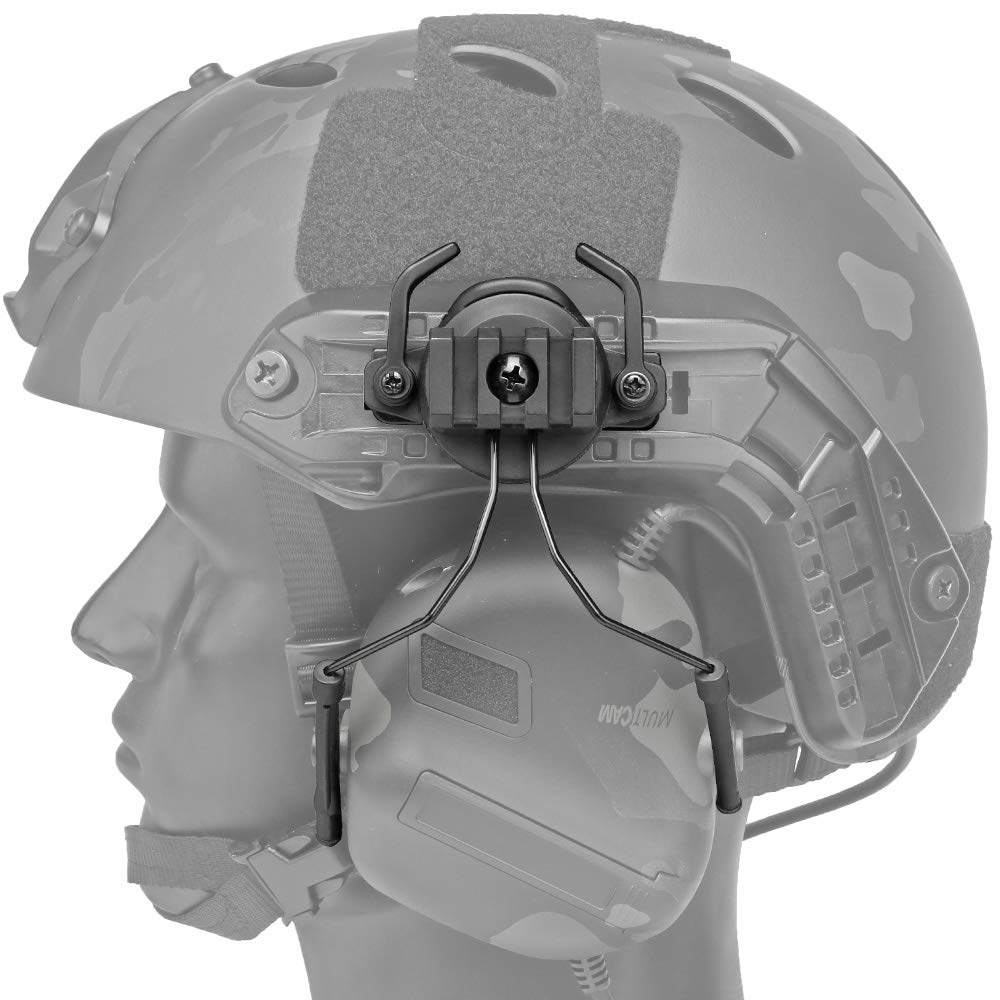 Tactical Helmet ARC Rail Adapter Suspension Headphones Bracket Tactical Helmet Headset Bracket for Tactical Pickup Headset