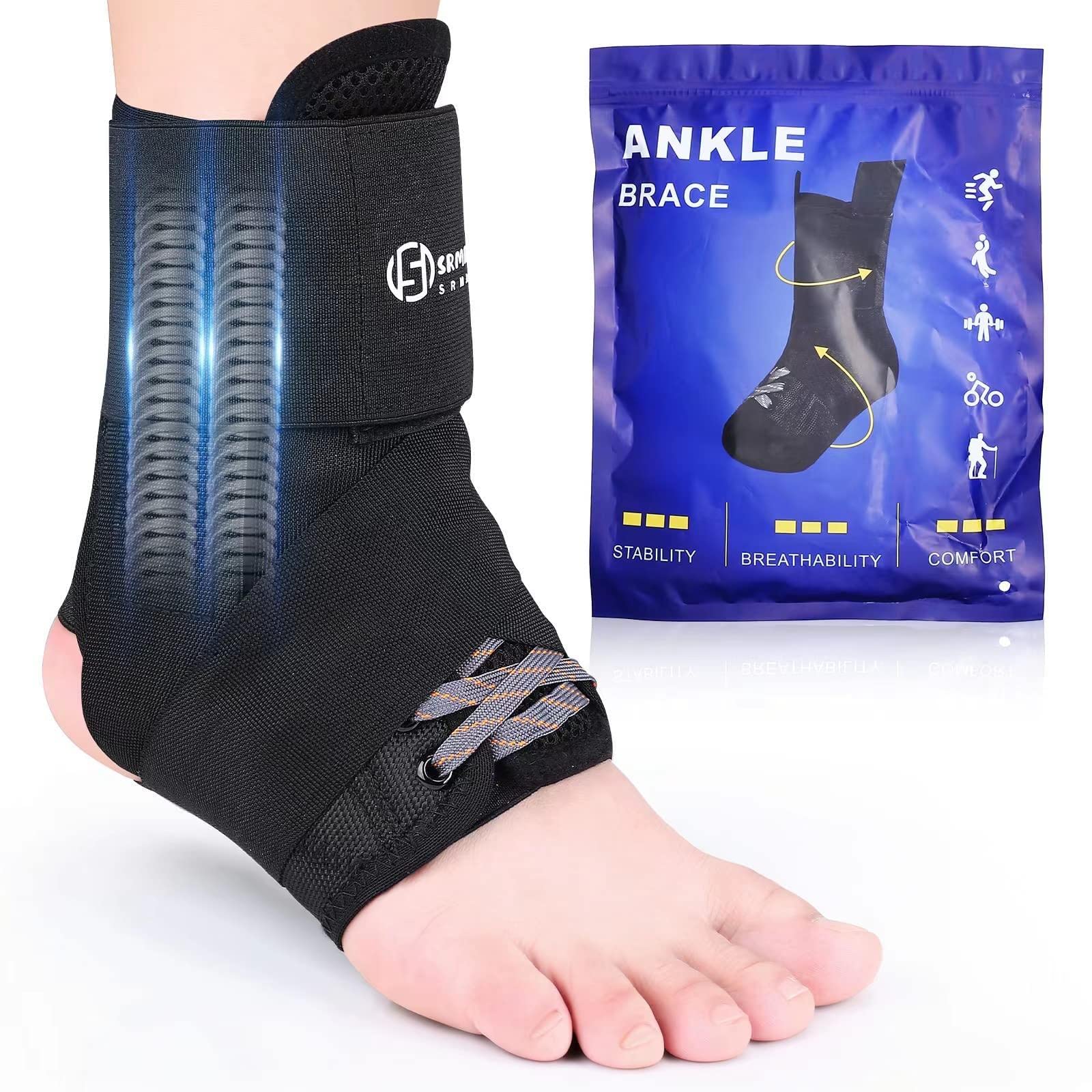 vercarnon Ankle braces [𝟮𝟬𝟮𝟮 𝙐𝙥𝙜𝙧𝙖𝙙𝙚] Lace Up ankle brace for Men & Women Ankle Stabilizer support for Basketball,Running, Volleyball, Injury Recovery, Achilles, Tendon