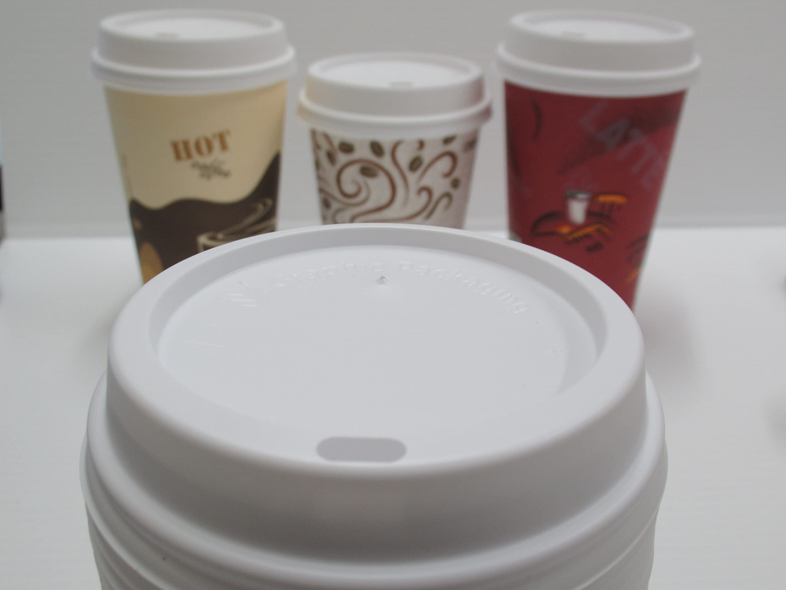 White Dome Lid for 10-24 Oz PAPER HOT CUPS, and 12-16 oz. PERFECTOUCH CUPS - Disposable Coffee Cup lid, Plastic Travel Dome Lids [100 pc,