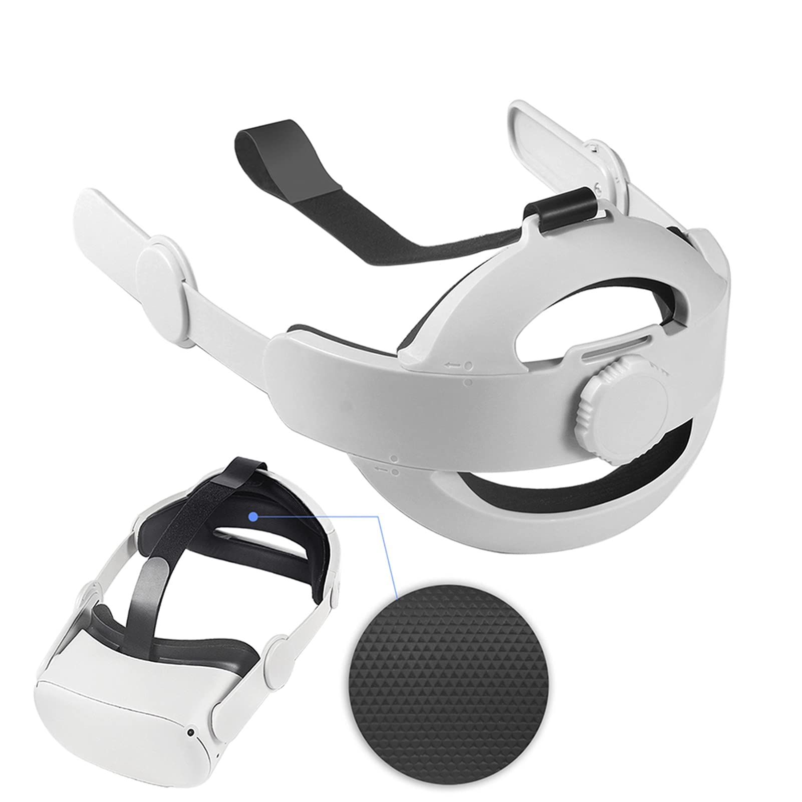 TATACO VR Silicone Cover Eye Pad (Red) and Removable Head Strap for Oculus Quest 2