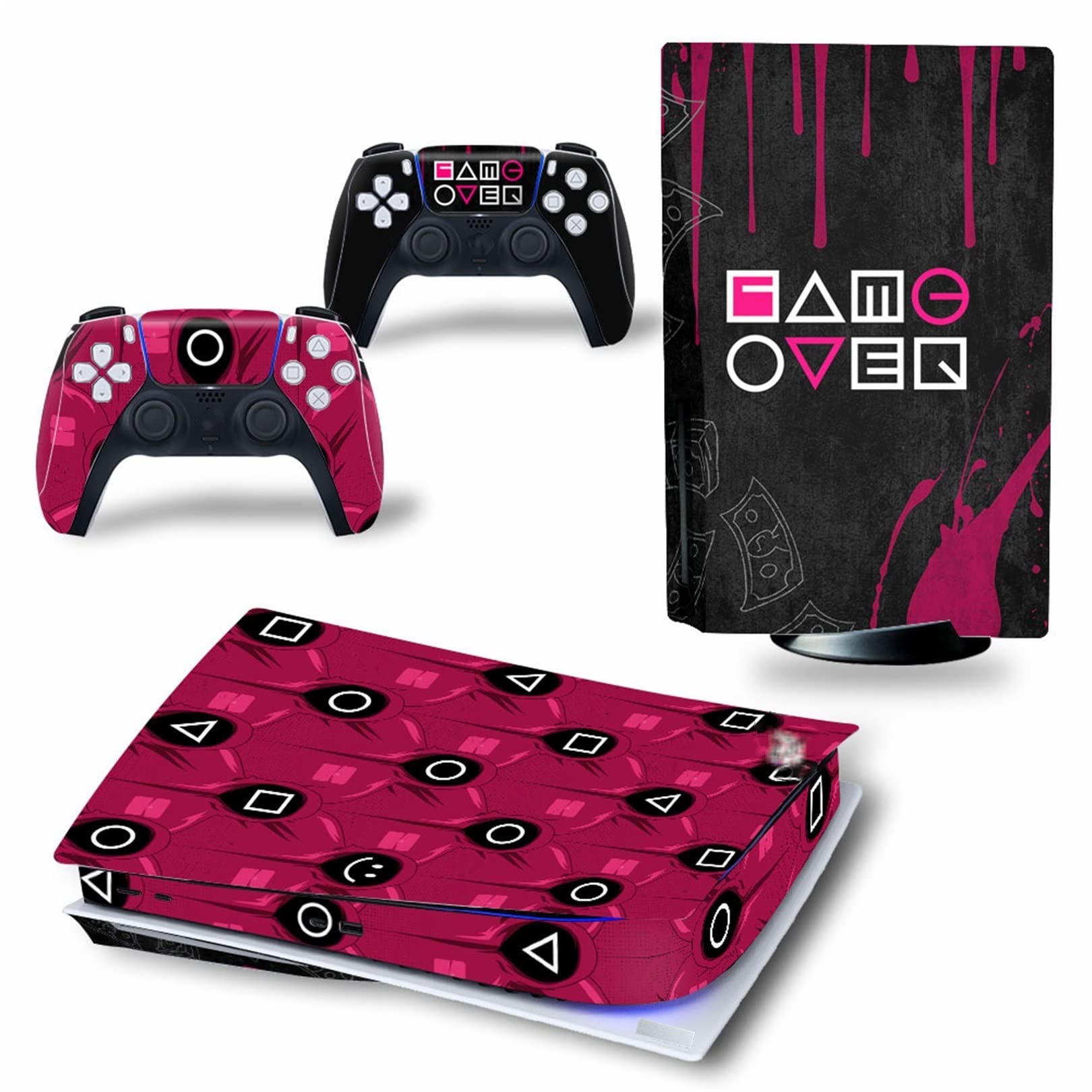 WREXIL LEEWEE for PS5 Skin Disc Edition & Digital Edition Console and Controller Vinyl Cover Skins Wraps Scratch Resistant, Compatible 13980 No Foaming (Size : Disc Version)