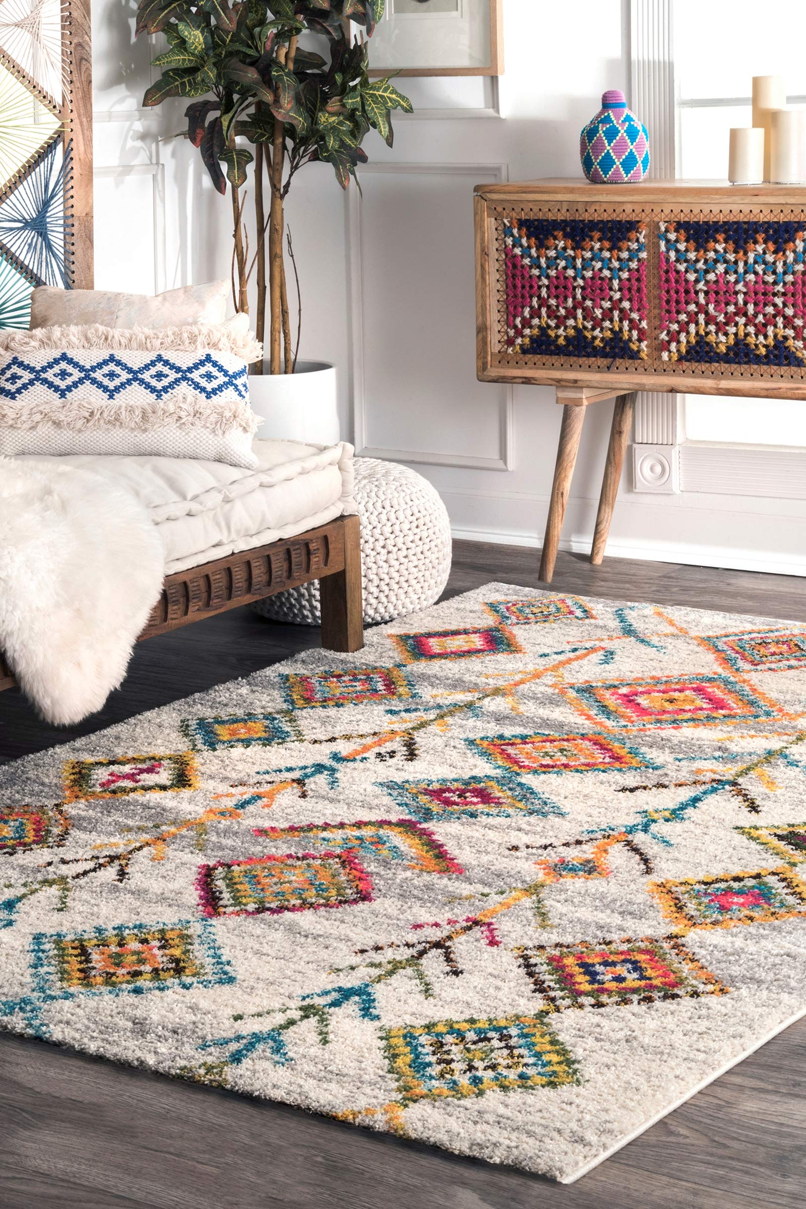 nuLOOM Bohemian Tori Shag Area Rug, 5x8, Grey