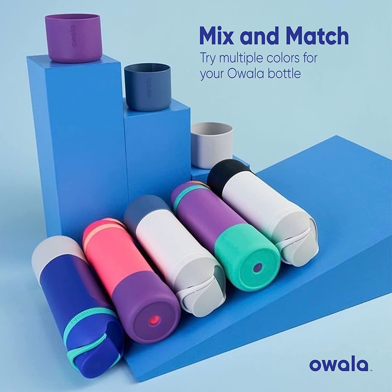 Owala Silicone Water Bottle Boot, Anti-Slip Protective Sleeve for Water Bottle, Protects FreeSip or Flip Stainless Steel Water Bottles, 24 Oz, Mint