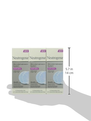 Neutrogena Microdermabrasion System Puff Refills, Exfoliator face scrub with Glycerin, wrinkle remover, 24 ct