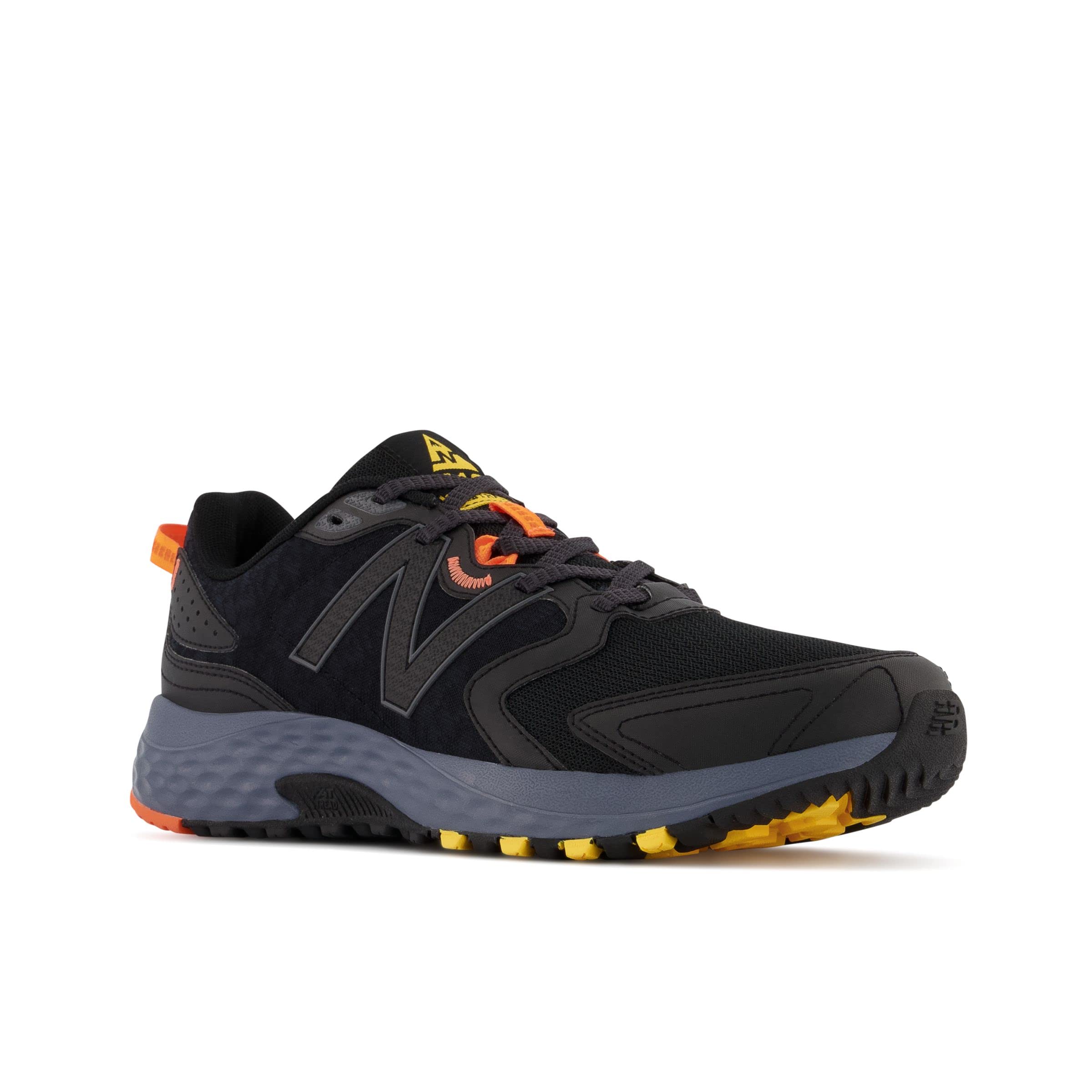 New Balance Men's 410 V7 Running Shoe, Black/Grey/Orange, 15 X-Wide