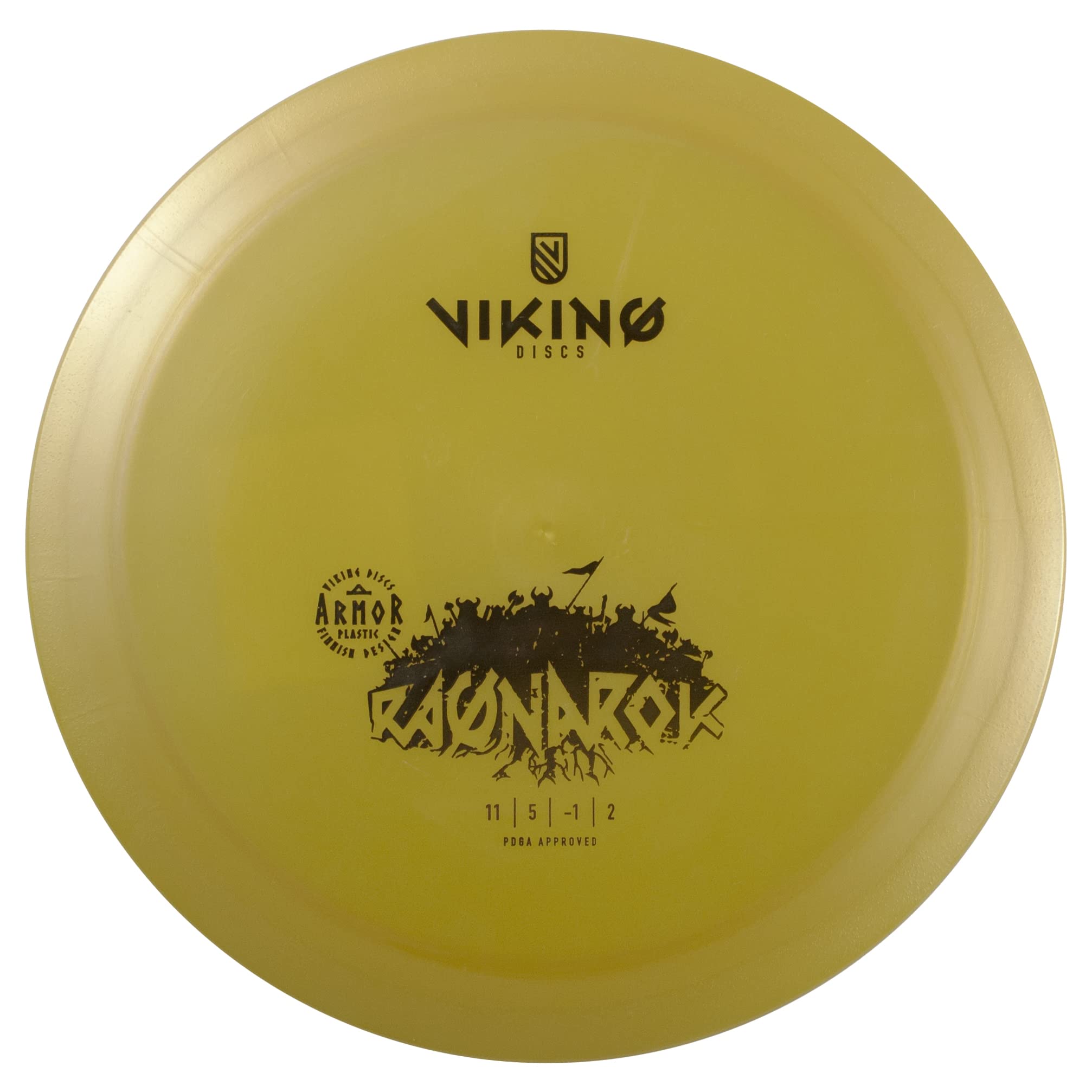 Viking Discs Ragnarok Armor Plastic | Distance Driver | Intermediate Disc Golf Driver (173-176g, Yellow)