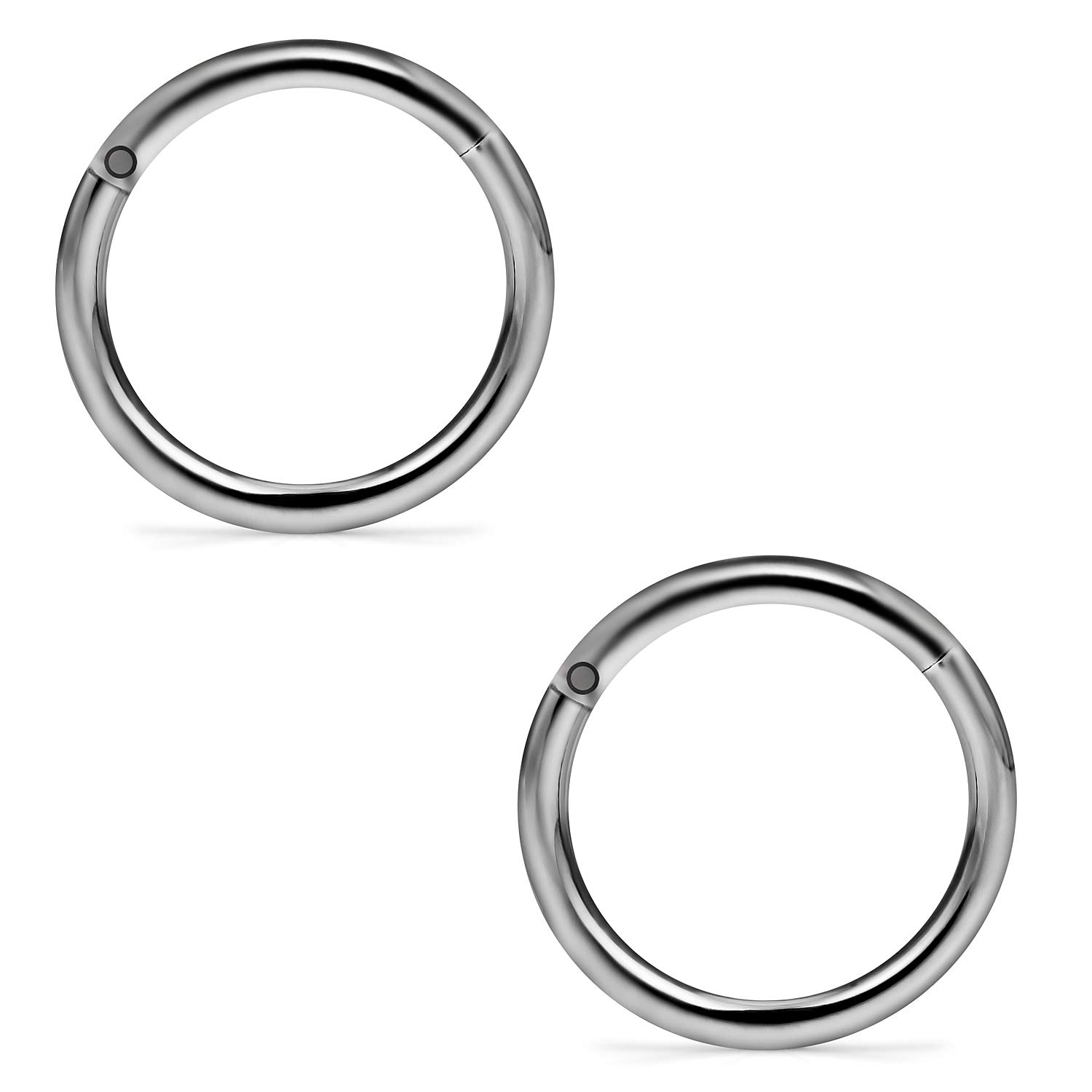 SCERRING 2PCS 14G G23 Titanium Hinged Clicker Segment Septum Nose Lip Ring Hoop Cartilage Tragus Sleeper Earrings Body Piercing Jewelry 12mm