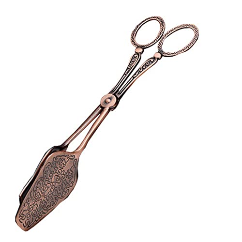OUSIKA Mini Tongs Gold-Plated Snack Cake Clip Bronze Bread Pastry Clamp Baking BBQ Tool Fruit Salad Clip Kitchen Utensils Tongs