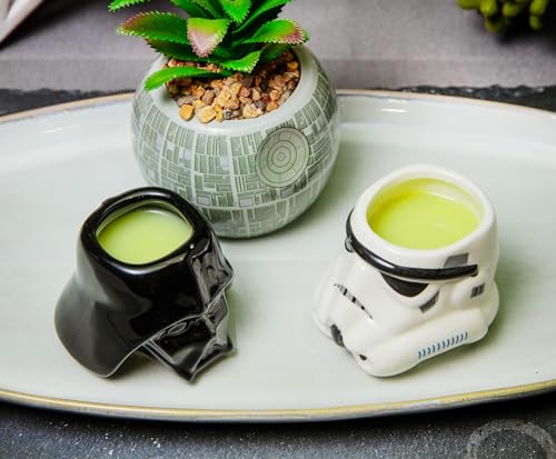Silver Buffalo Star Wars Darth Vader and Stormtrooper Helmets Sculpted Mini Mugs | Set of 2