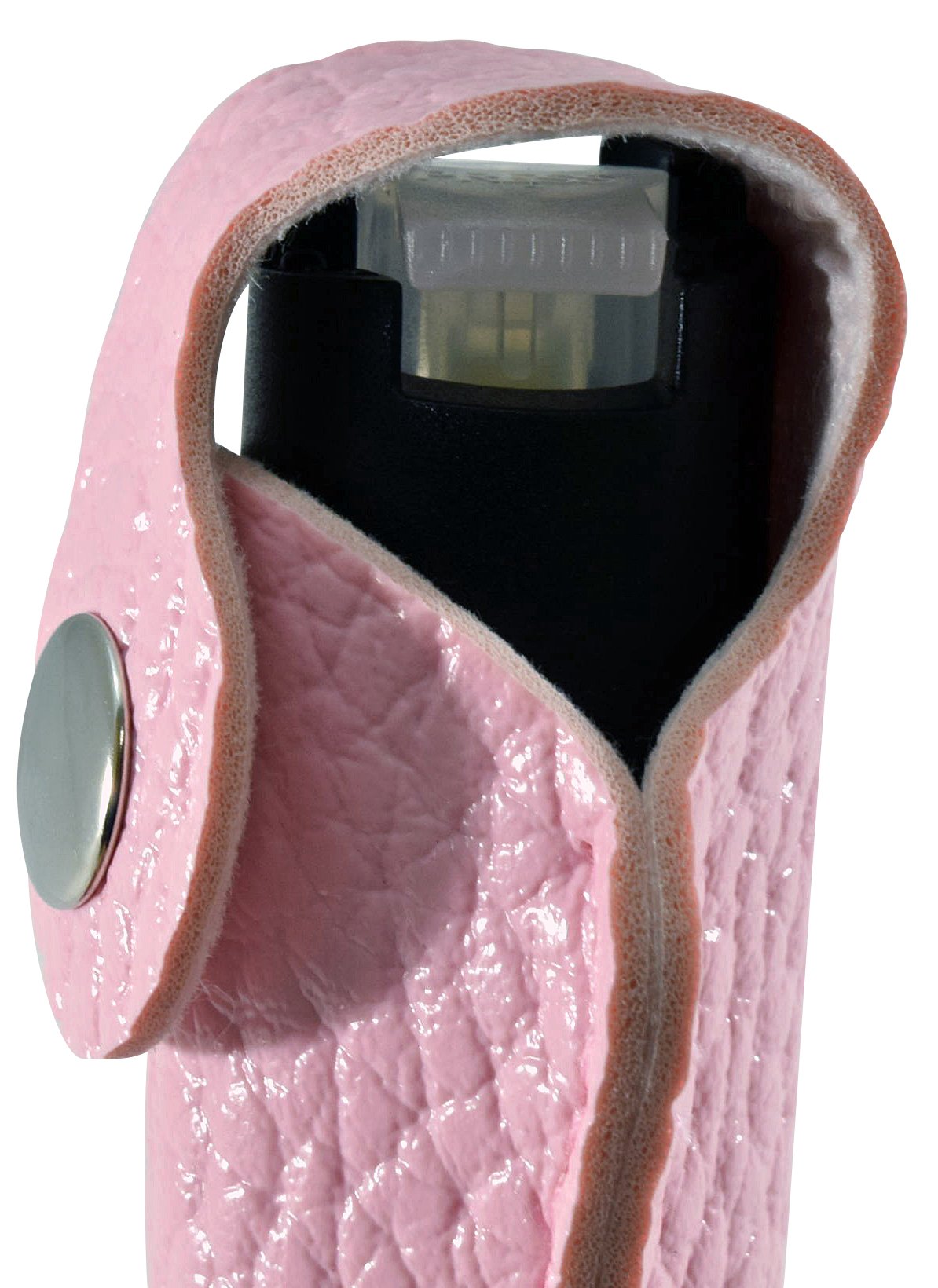 Pepper Defense 1/2 oz. Pepper Spray with Grip Holster and Keychain Attachment - Safety Twist Lock Glow Trigger - Maximum Strength 10% OC Formula - Self Defense Personal Protection (Pink 1-Pack)