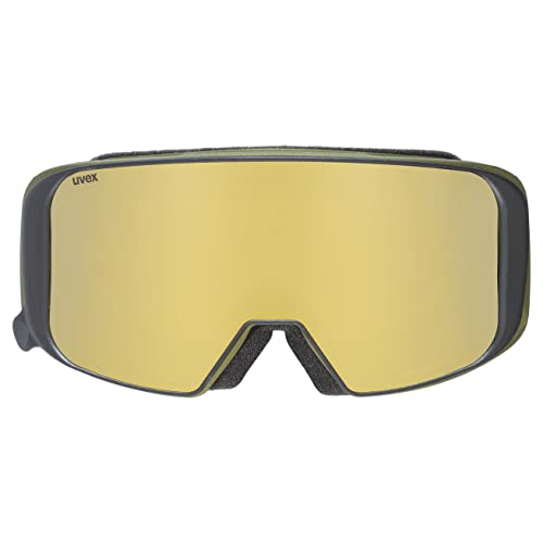 Uvex Saga TO - Ski Goggle for Men and Women - incl. Interchangeable Lenses - Optimal Frame Ventilation - Croco Matt/Gold-LGL Clear - One Size