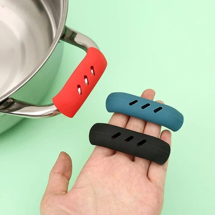 Silicone Anti-Scald Pot Handle Cover, 2023 New Anti- Scald Assist Handle Holder, Silicone Assist Handle Holder,Non-Slip Pot Holder Sleeve Pot Lid Handle Insulation Cover (Gray,6 Pairs)