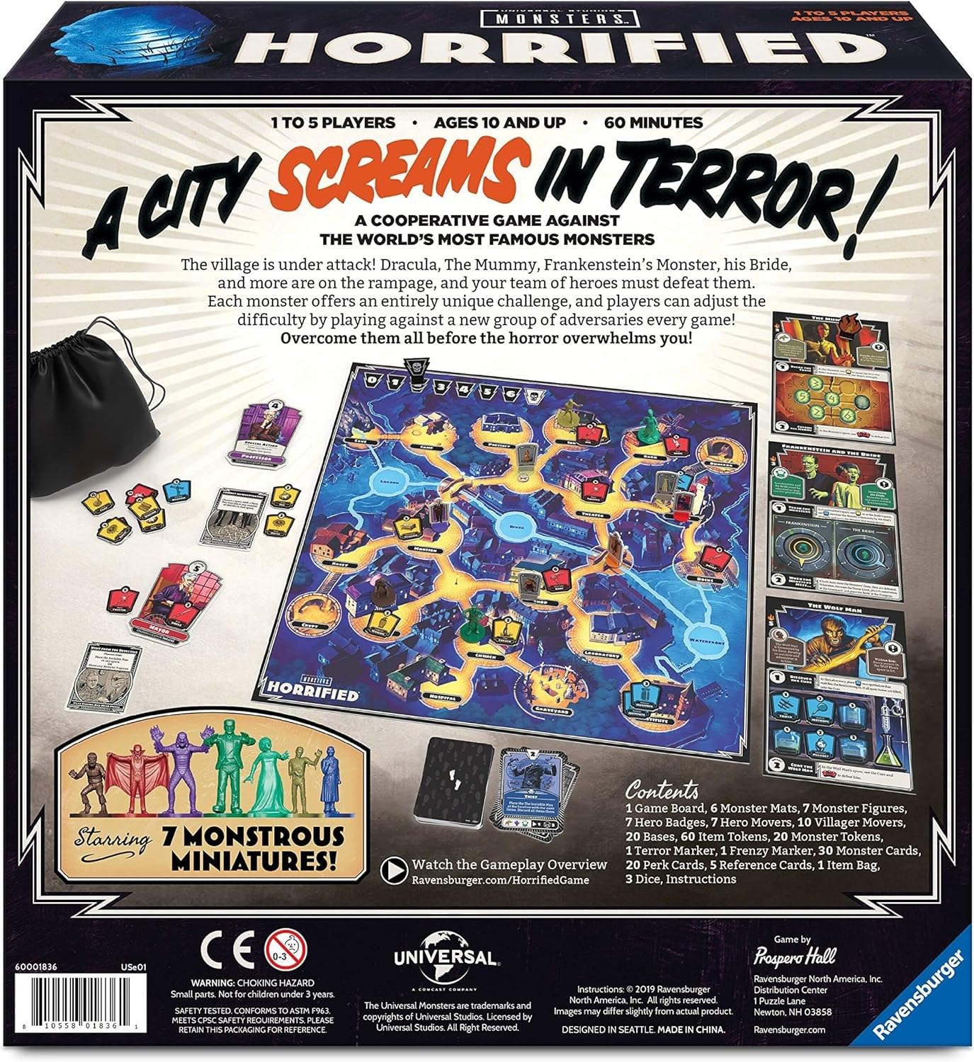 Ravensburger Horrified: Universal Monsters Strategy Board Game | Age 10 & Up | Co-Operative Gameplay | Unique Monster Challenges | Perfect for Family Game Night