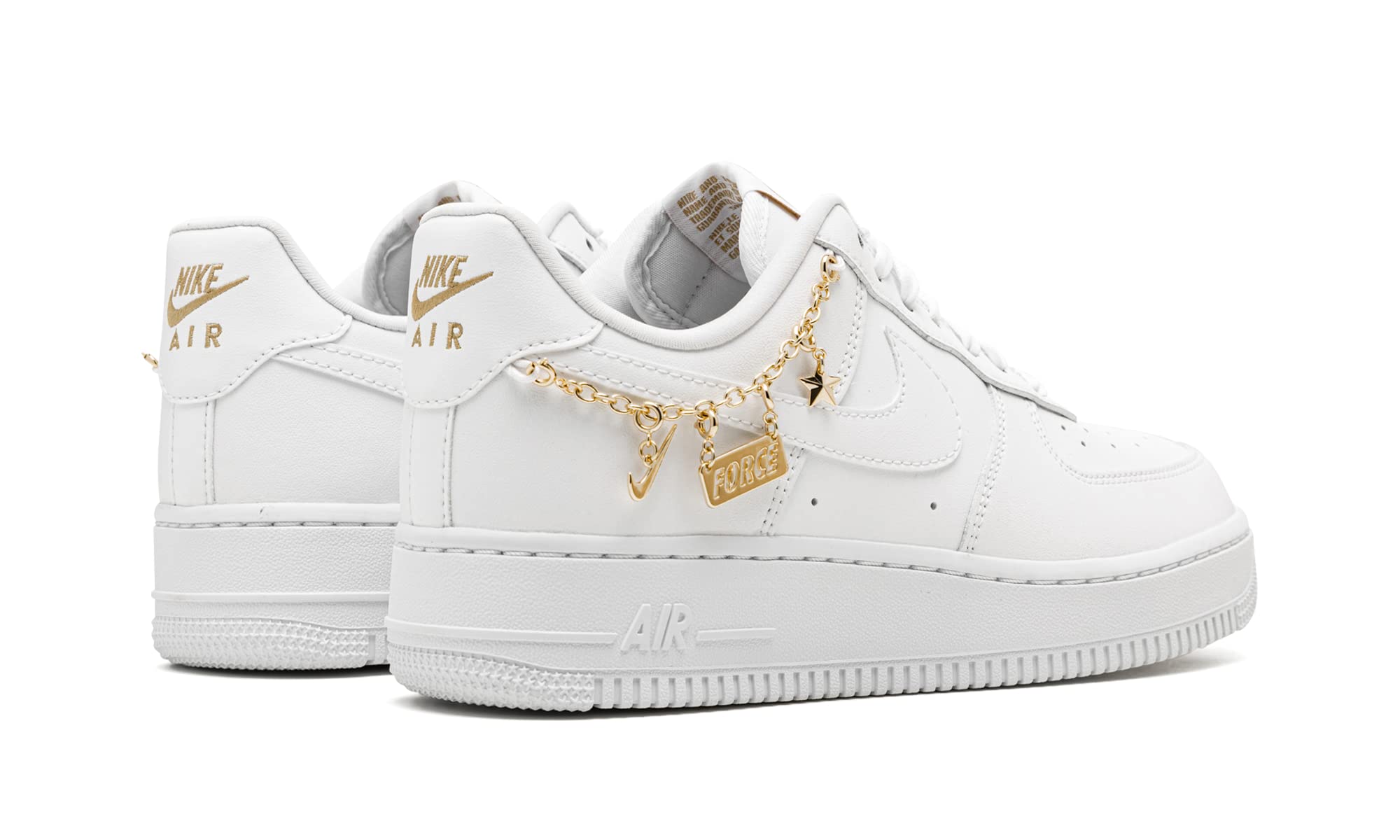 Nike Women's Air Force 1 Shoes, White/White-metallic Gold, 9