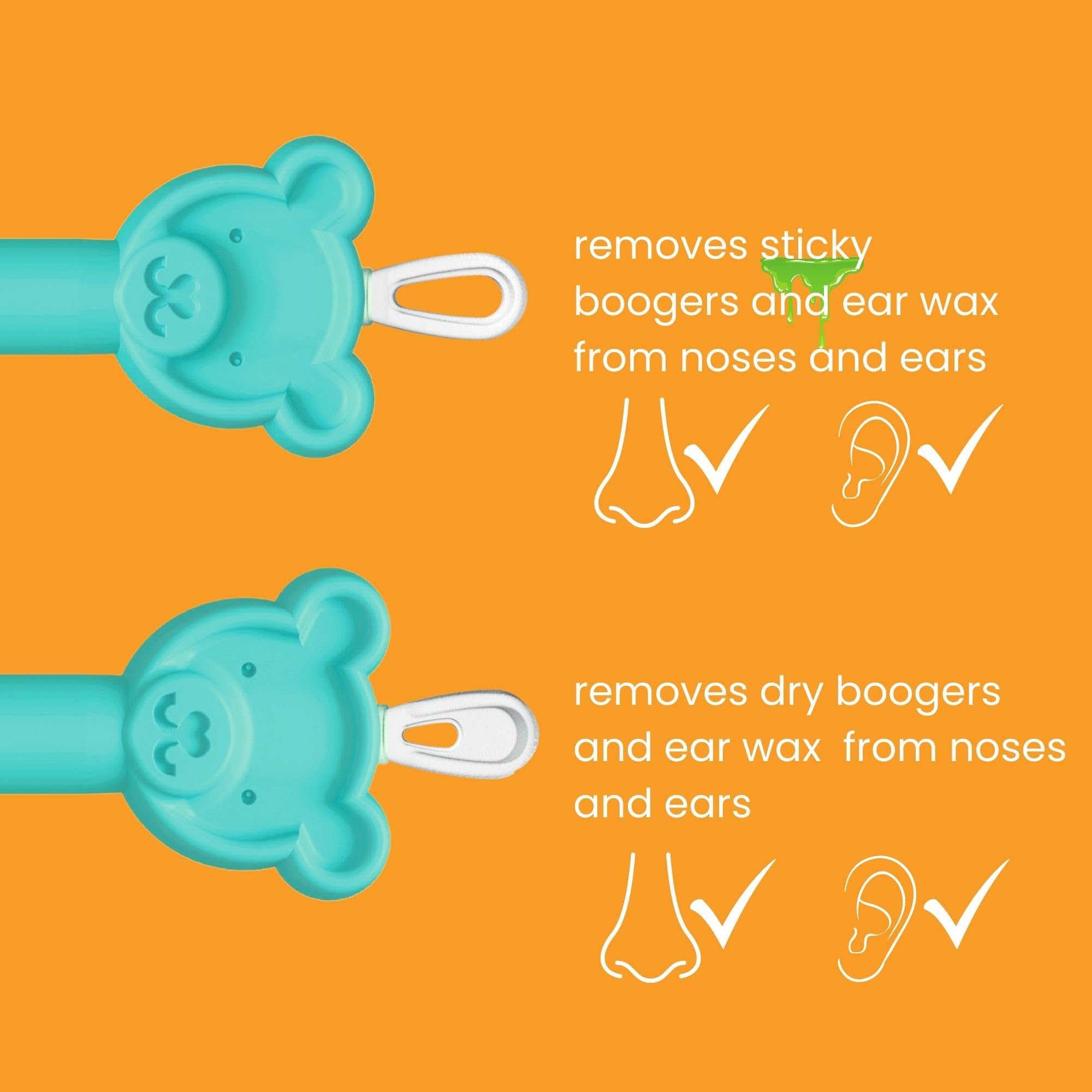 oogiebear: Baby Nose Cleaner & Ear Wax Removal Tool - Safe Booger & Earwax Removal for Newborns, Infants, Toddlers - Dual-Ended - Essential Baby Stuff, Diaper Bag, Raspberry & Seafoam with case