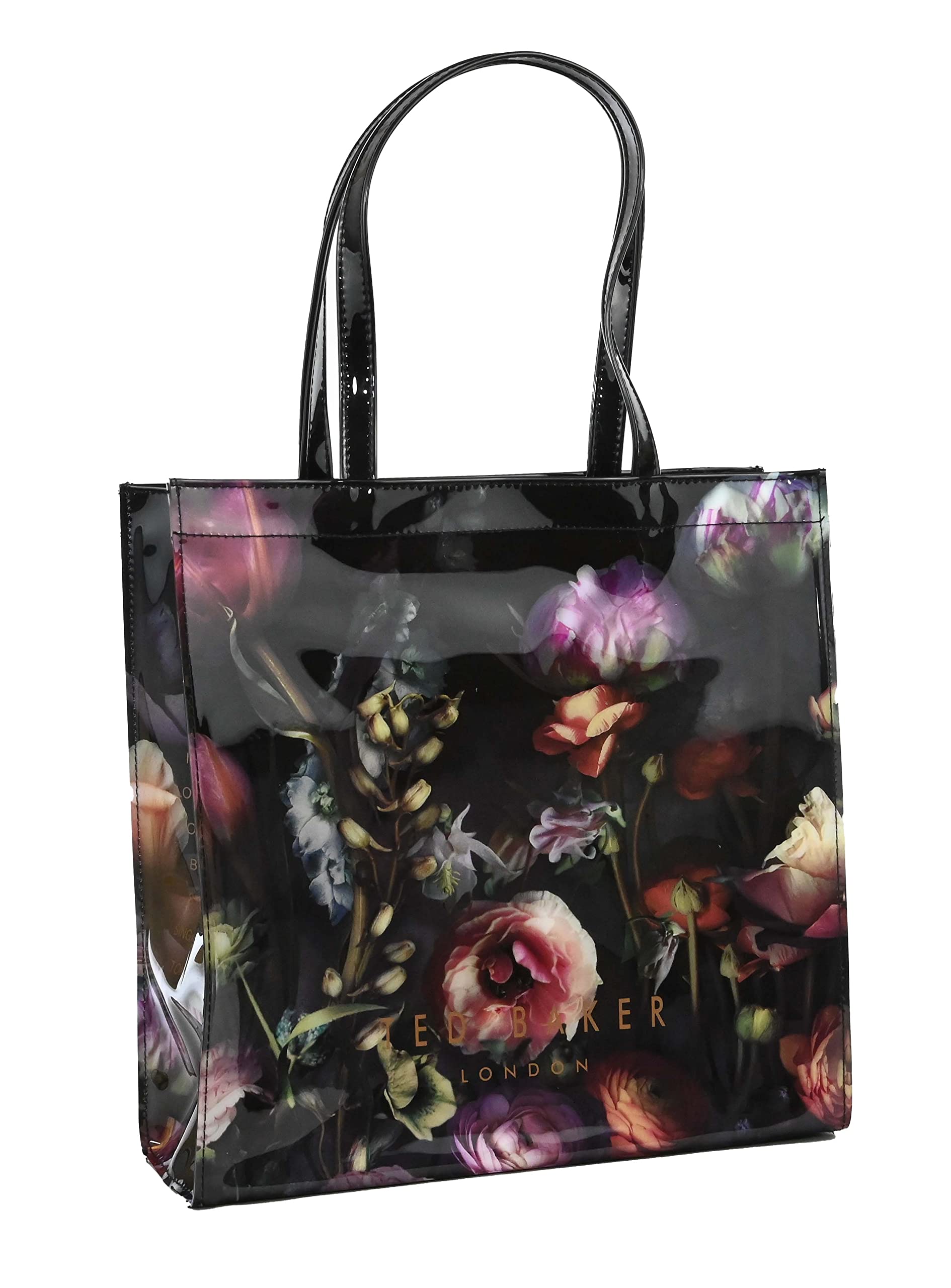 TED BAKER LONDON Large Shocon Flora Icon Tote Shopper Bag in Mid Grey, Black, One Size, Black