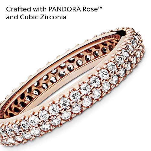 Pandora Jewelry Inspiration Within Cubic Zirconia Ring in Rose, Size 7