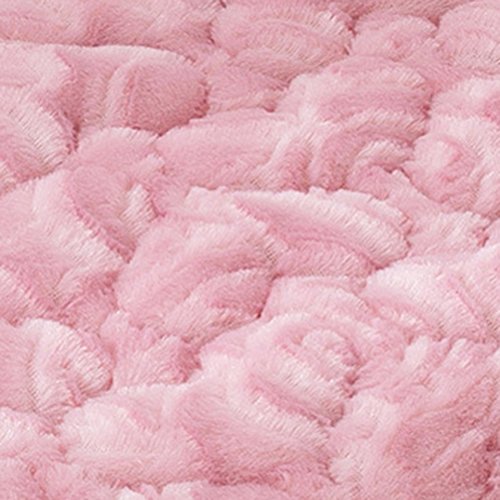 TINTON LIFE 2pcs 17" X 17" Soft Plush Square Chair Cushion Garden Patio Home Lace Floral Dining Seat Pads with Ties(Pink)