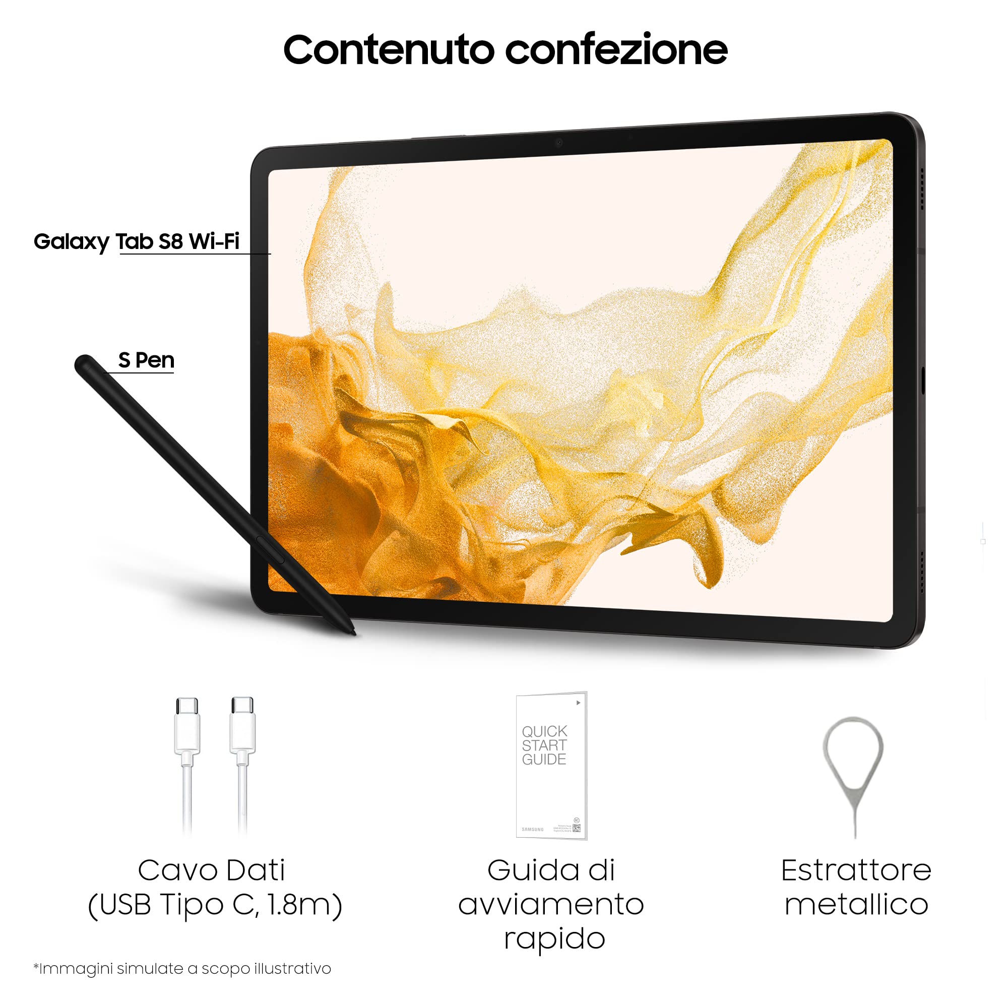 SAMSUNG Tab S8 WiFi 128GB/8GB Graphite EU