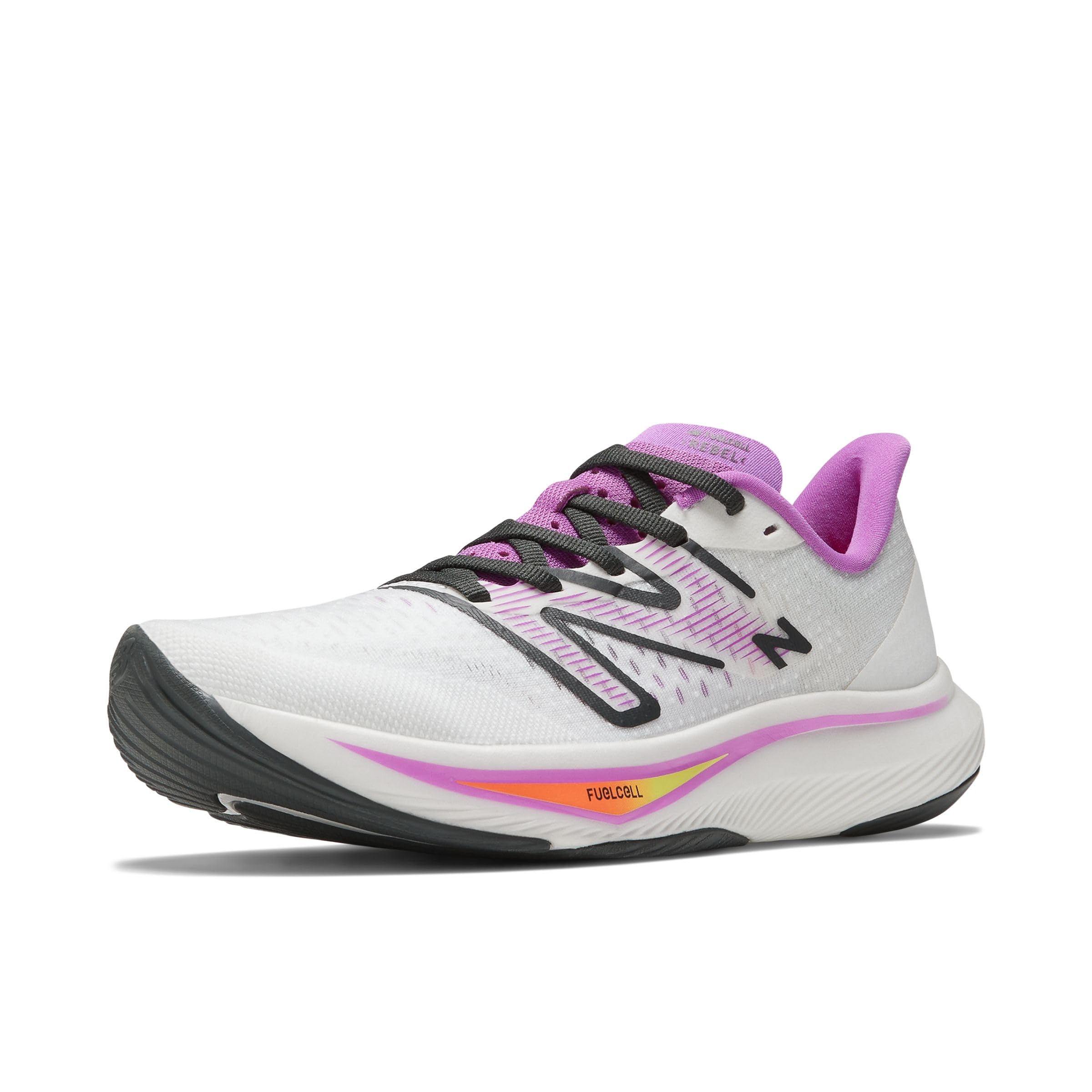 New Balance Women's FuelCell Rebel V3 Running Shoe, White/Cosmic Rose/Blacktop, 10