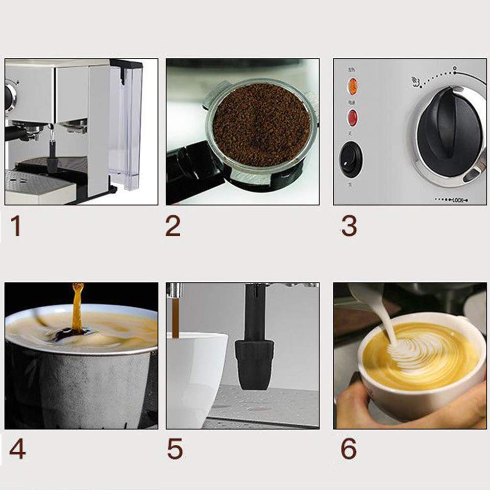 ROLTIN Coffee Machine Espresso Coffee Machine Maker 15 Bar,Capuccino,Frothing Milk Foam,920W,Capacity 1.5L Removable Drip Tray Steam Nozzle Compatible with Preparing Drinks