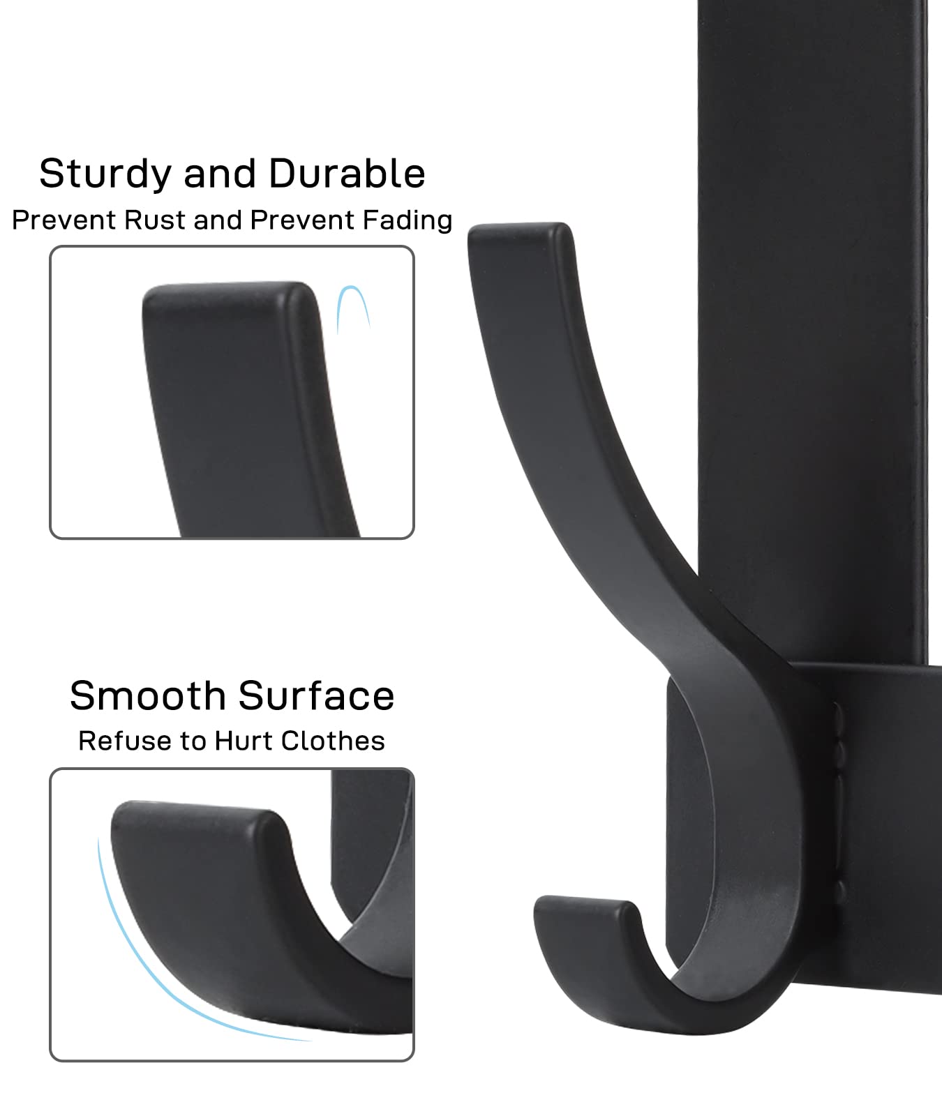 Optish Over The Door Hooks, Door Hanger Hooks, Over The Door Towel Racks for Bathroom with 12 Coat Hooks for Hanging Clothes Coats Towels, Fits 1-3/4" Thick Door