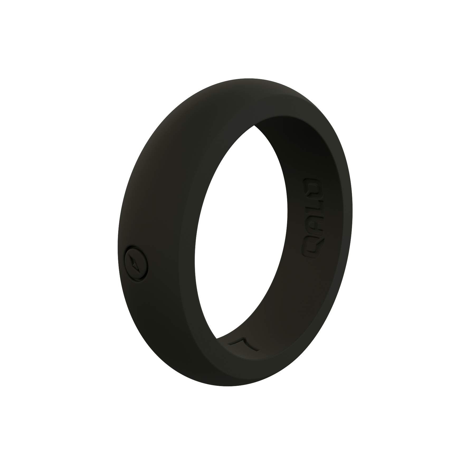 QALO Women's Rubber Silicone Ring, Classic Silicone Wedding Ring for Women, Breathable, Durable Engagement Silicone Band, 5.5mm Wide 2.5mm Thick, Black, Size 6