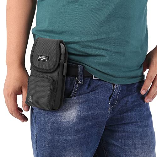 Perilogics Phone Holster with Magnetic Cover. Belt Clip Pouch for iPhone 15 Plus, 15 Pro Max, 14 Plus, iPhone 14 Pro Max, 13 Pro Max with Phone Case Installed. Zipper Storage and Credit Card Pocket