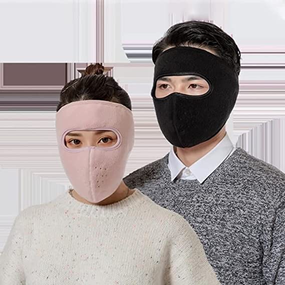 Winter Fleece Mask Warm Mask Men Women, Full Cover Face Mask Winter Bicycle Windproof Mask Breathable Face Mask (Red)