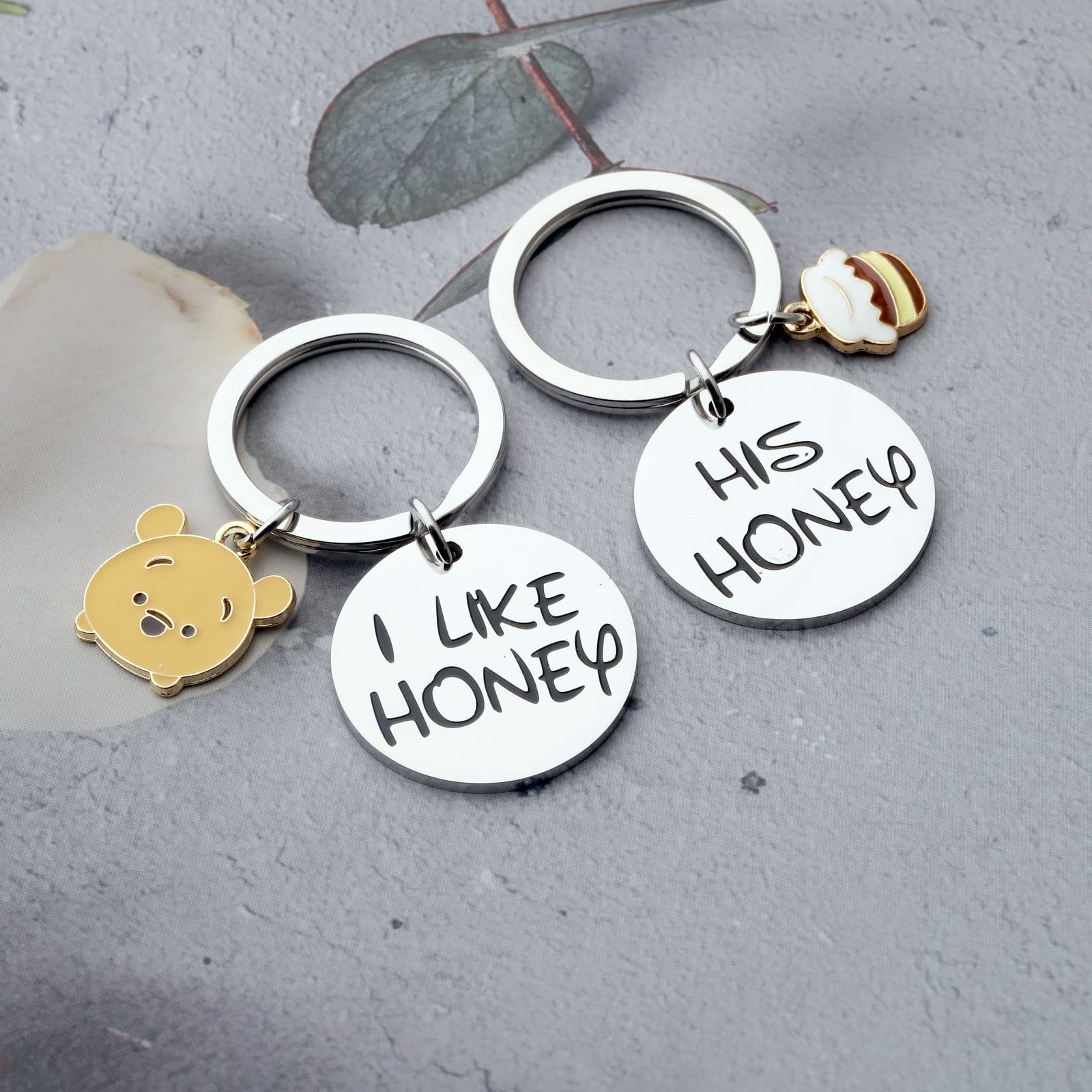 Winnie Inspired Couples Gift I Like Honey His Honey Couple Keychain Set (I LIKE HONEY US)