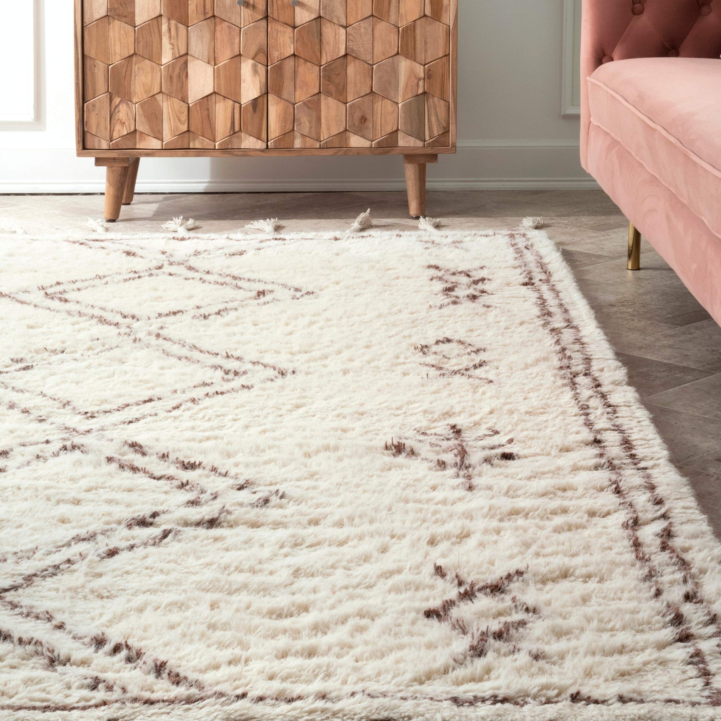 nuLOOM Moroccan Shag Twist Area Rug, 6x9, Beige