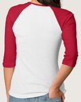 Printed Women's Joey Logano 22 Stock Car Racing Driver Top 3/4 Sleeve Raglan Tee Black