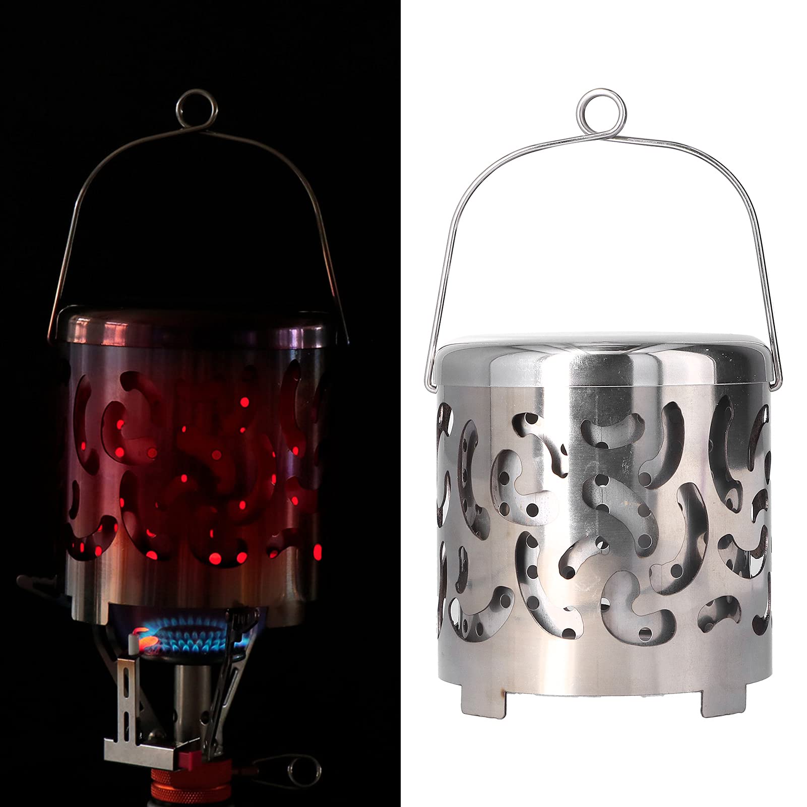Tent Heating Cover, Camping Heater Stove Portable Good Heating Effect Stainless Steel Camping Heater with Handle for Picnic for Hiking for Outdoor