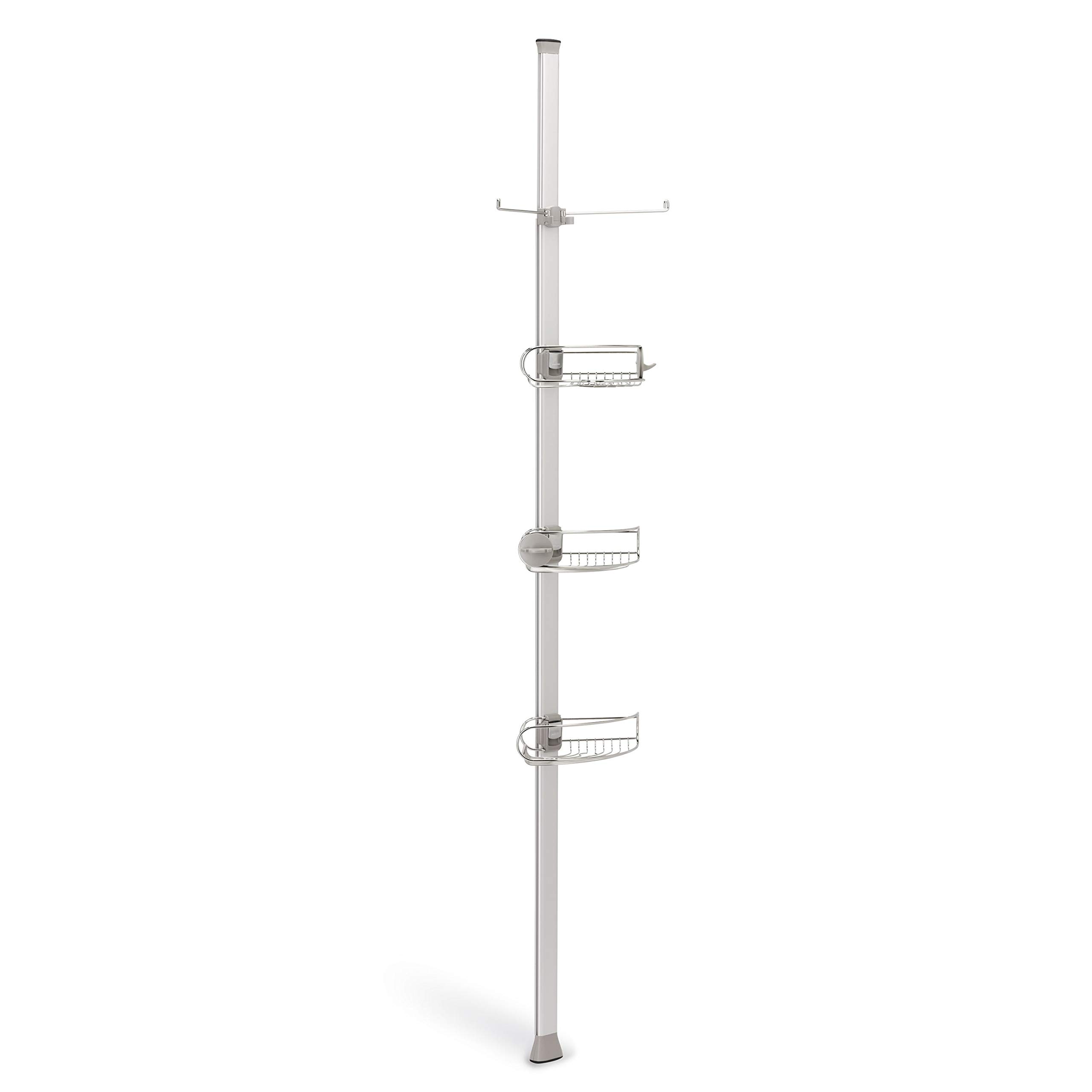 simplehuman 9' Tension Pole Shower Caddy, Stainless Steel and Anodized Aluminum