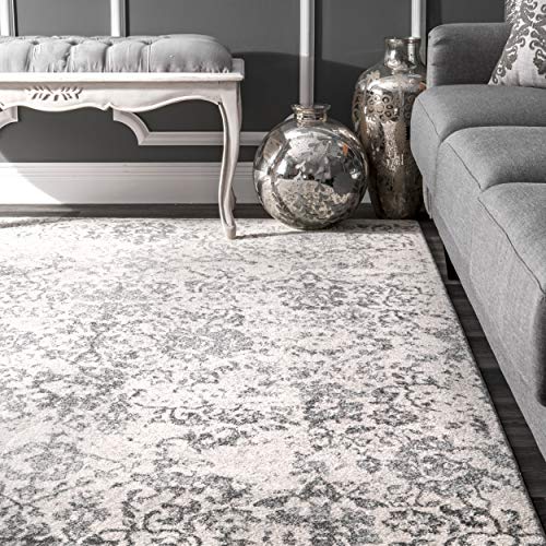nuLOOM Floral Damask Rosemary Area Rug, 7x9, Grey