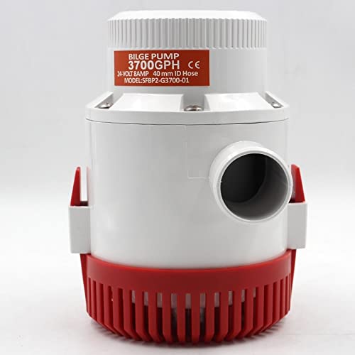 XuuSHA Hand Bilge Pump DC 12v 24v 3700GPH Electric Water Pump Bilge Pump Bilge Pump Automatic (Voltage : 24V 3700GPH)