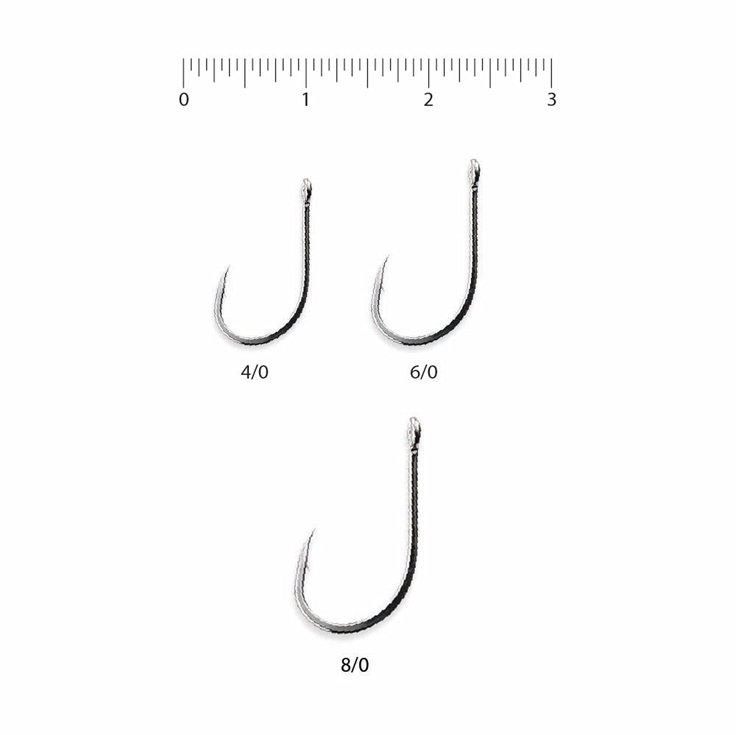Team Catfish 8/0 Jack Hammer J Hooks (4 Pack) Wide Gap Design to Hold Live Bait, Cut Baits, and Plastics